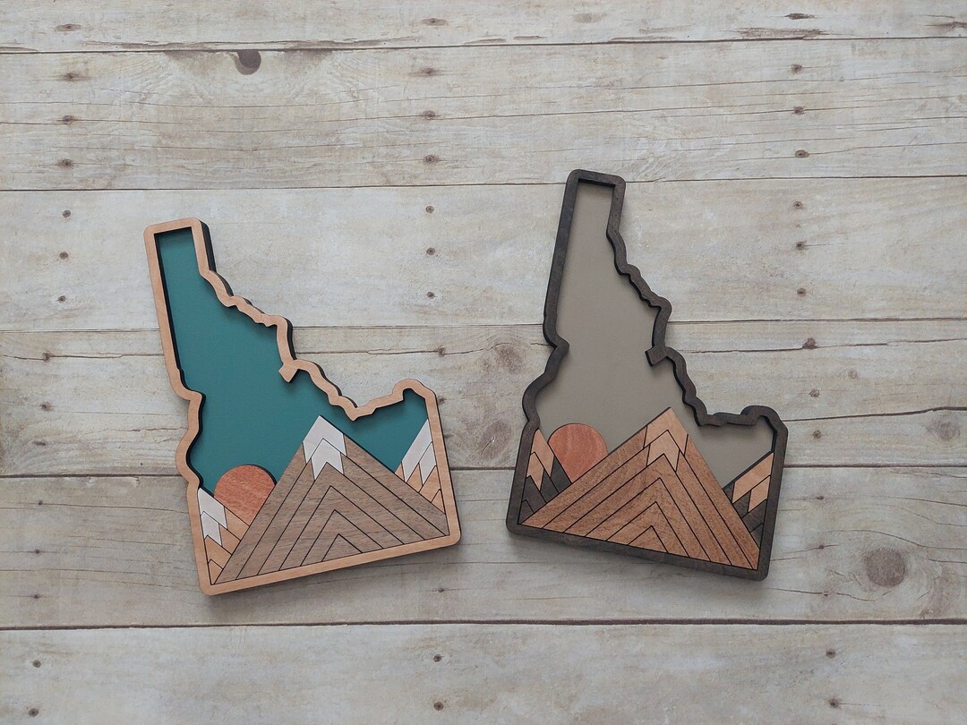 Idaho Mountain Sign, Mosaic Mountain Sign, Idaho Mosaic, Idaho Shaped ...