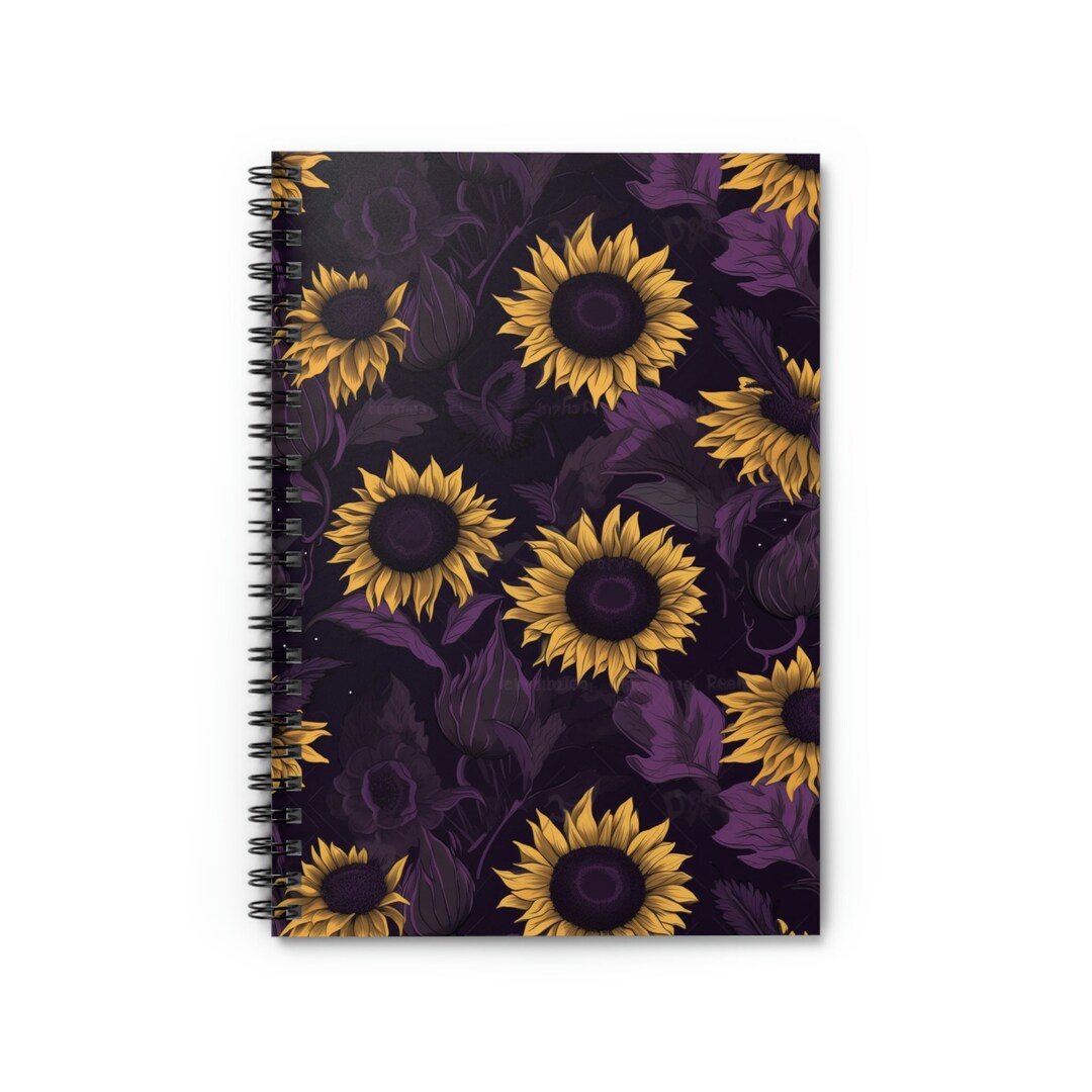 Goth Flower Planner Purple Yellow Sunflowers Cute Trendy Planner Agenda ...