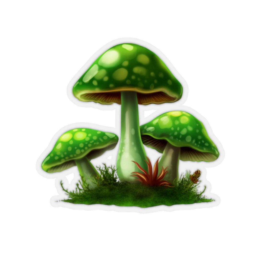 Animated Trio Mushroom Sticker Psychedelic Fungi Fantasy: Vibrant ...