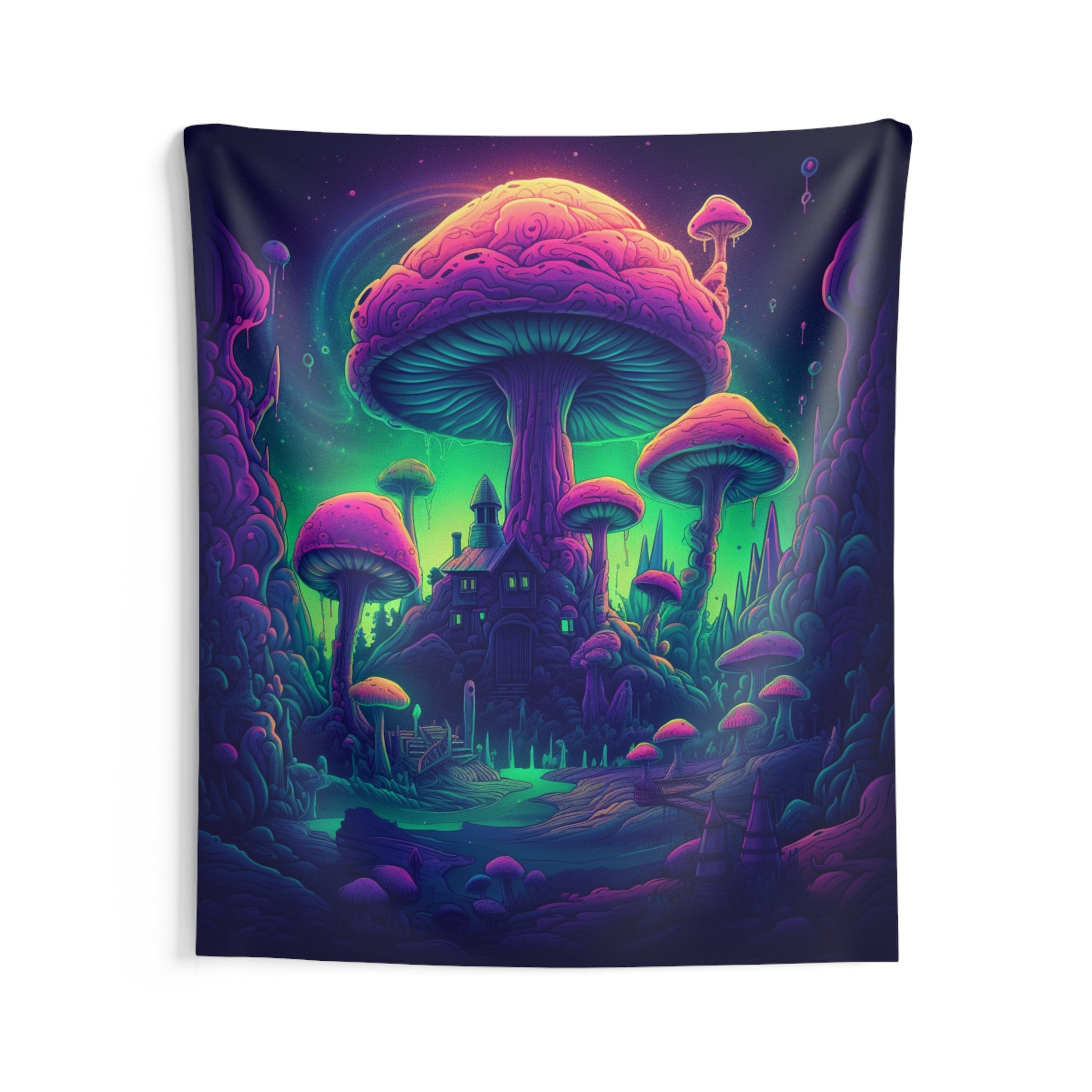 Trippy Space Galaxy Mushroom World Tapestry Spacey Multi Dimension Cozy ...