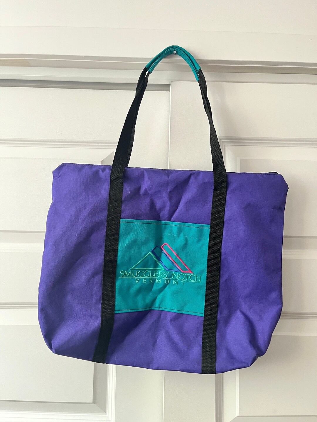 Vintage Vermont Vagabond Purple & Teal Smugglers Cove Beach Bag Tote ...