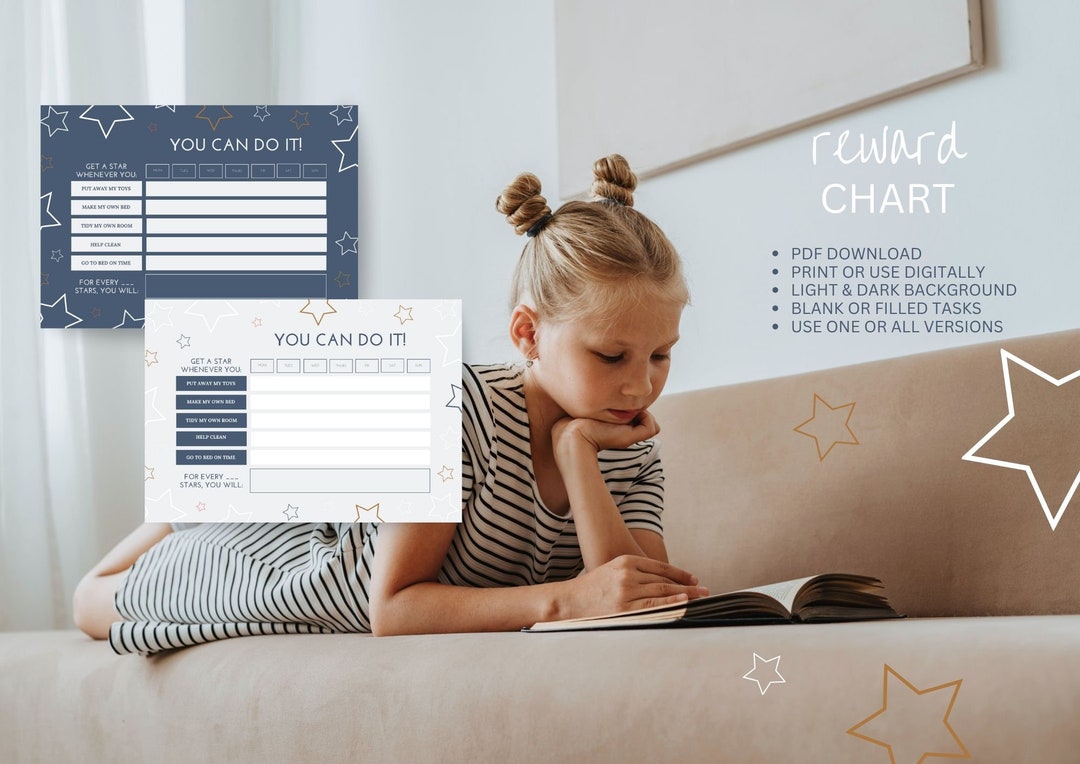 Kids Reward Chart Printable | Digital PDF Download, Reward System for ...
