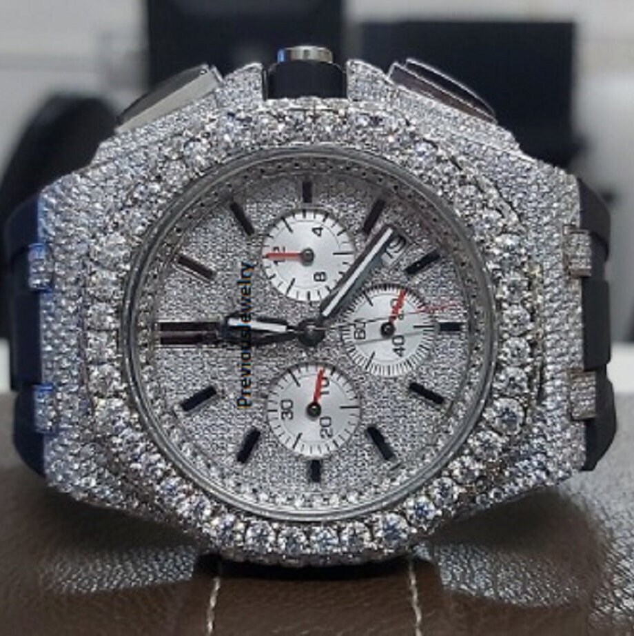 Iced Out Luxury Handcrafted Moissanite Diamond Watch VVS1 Elegant ...