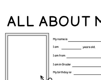 All About Me as A LEARNER Worksheet 100% Customizable Canva Template - Etsy