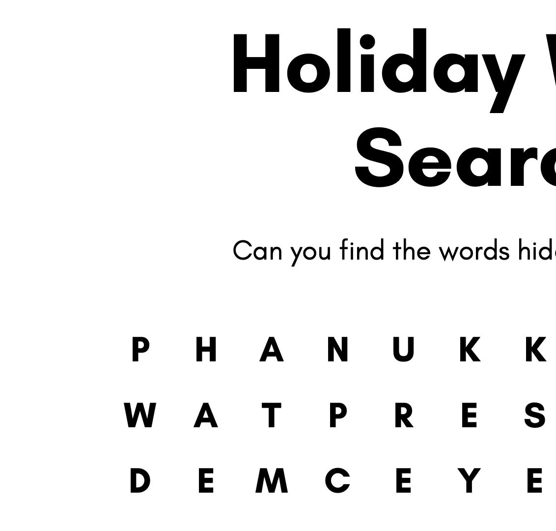 Holiday Word Search PRINTABLE - Etsy