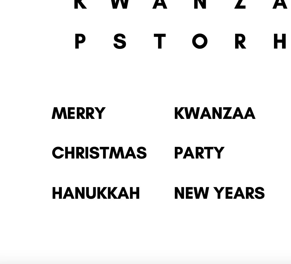 Holiday Word Search PRINTABLE - Etsy