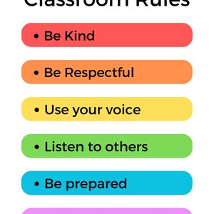 Classroom Rules Poster and Activity Digital Download or Printable - Etsy