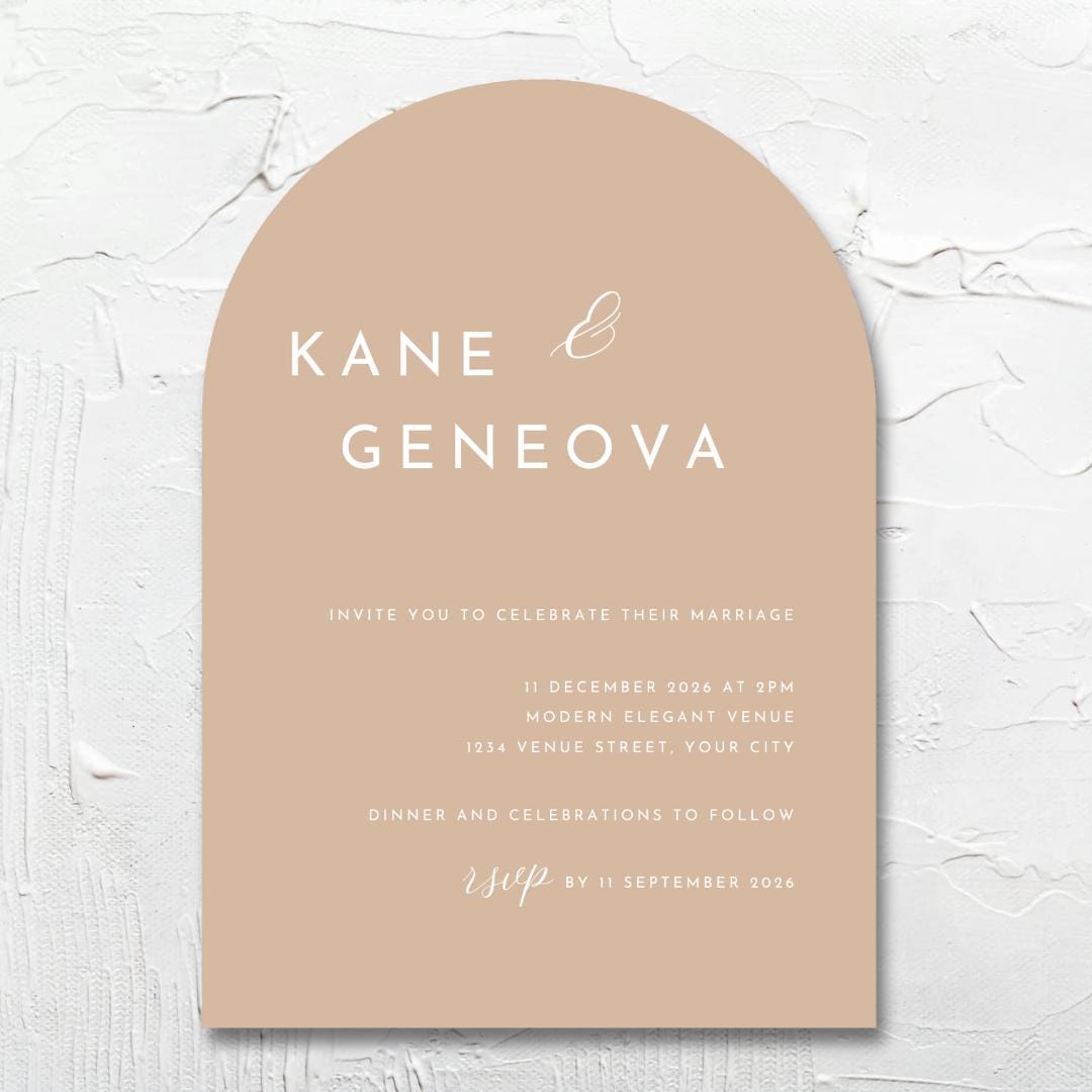 Modern Elegant Wedding Invitation + Save the Date Set | Digital ...