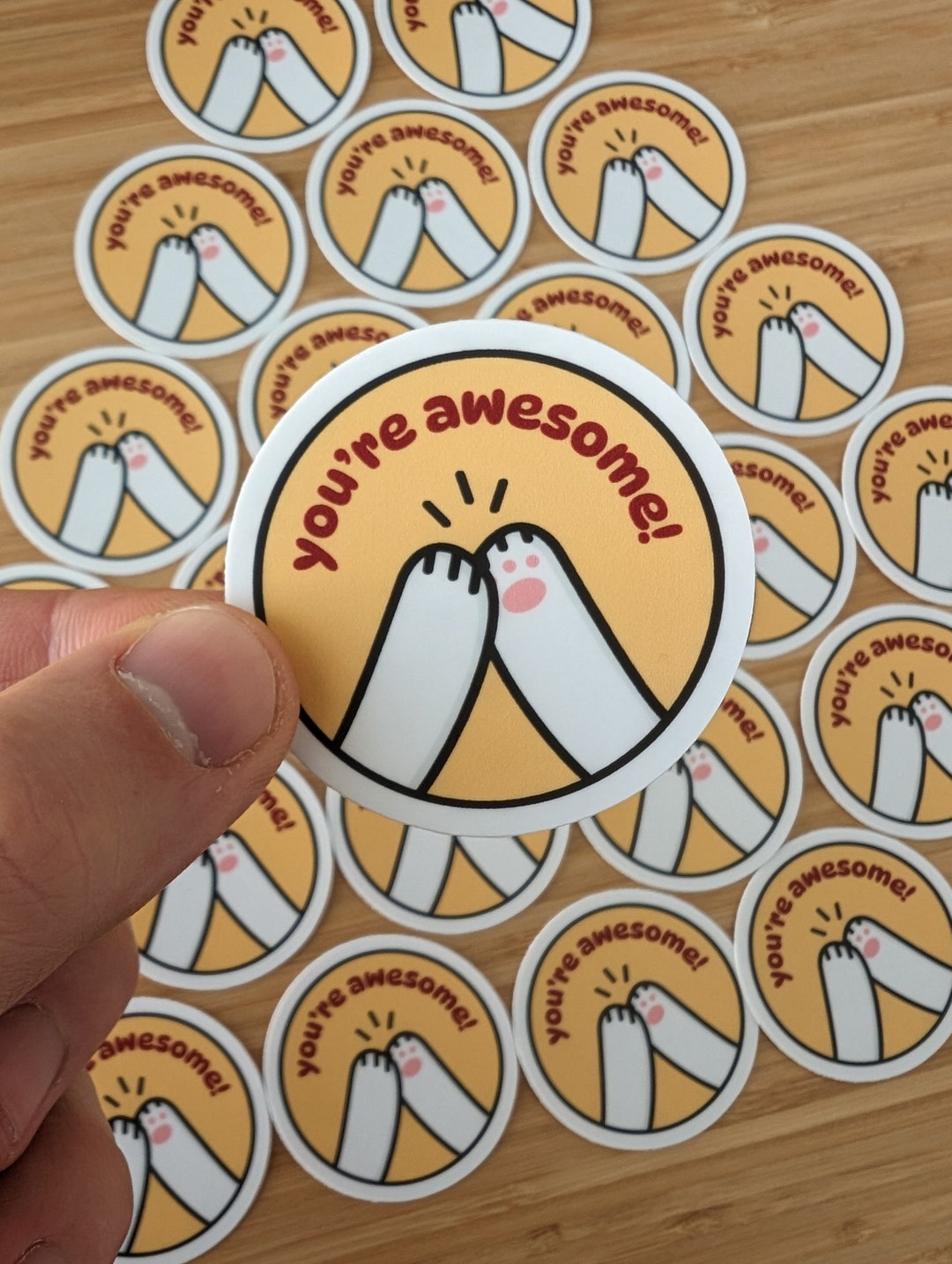 Cat Paw Sticker, Awesome Sticker, High Five Sticker, Kawaii Vinyl ...