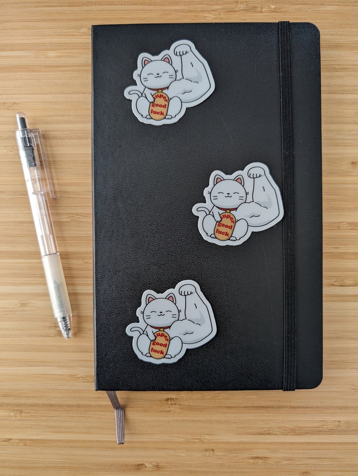 Super Lucky Cat Sticker, Maneki Neko Sticker, Strong Lucky Cat Sticker ...