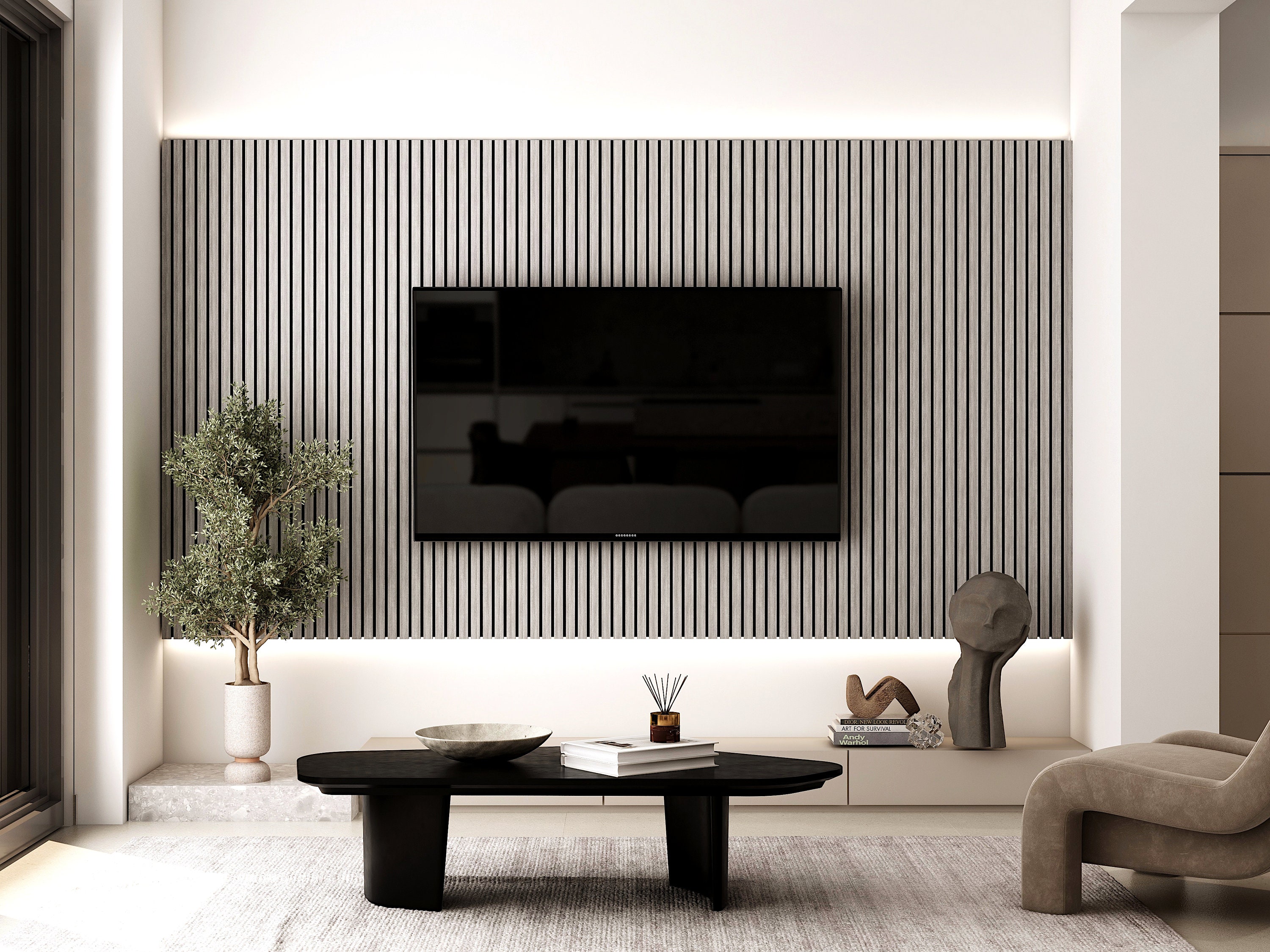 ARQ Acoustic Wood Wall Panel Slats for Interior Wall Decor | Set of 2 ...