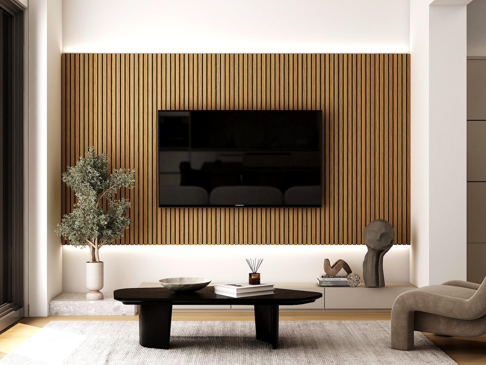 ARQ Acoustic Wood Wall Panel Slats for Interior Wall Decor | Set of 2 ...