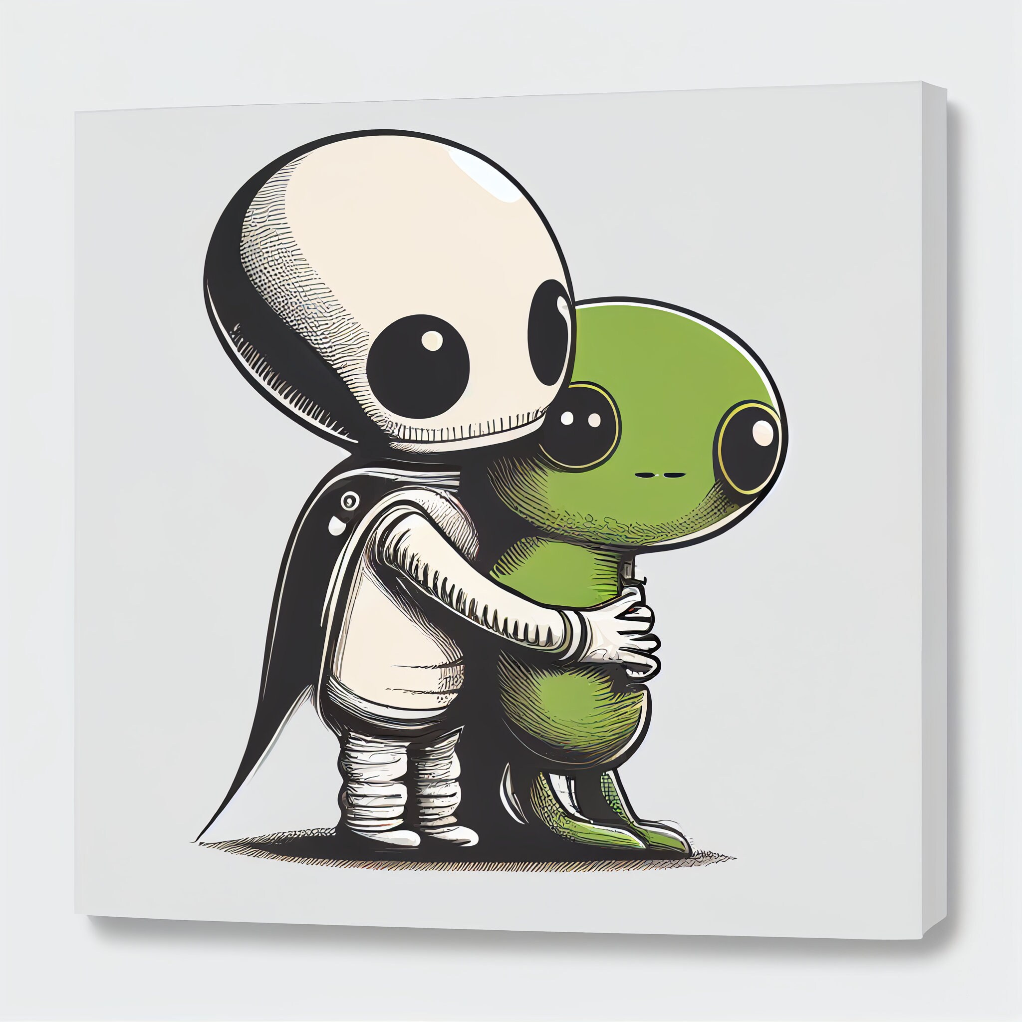 Png Cute Aliens Hug, Cryptid Print, Cute Alien/cryptid Printable ...