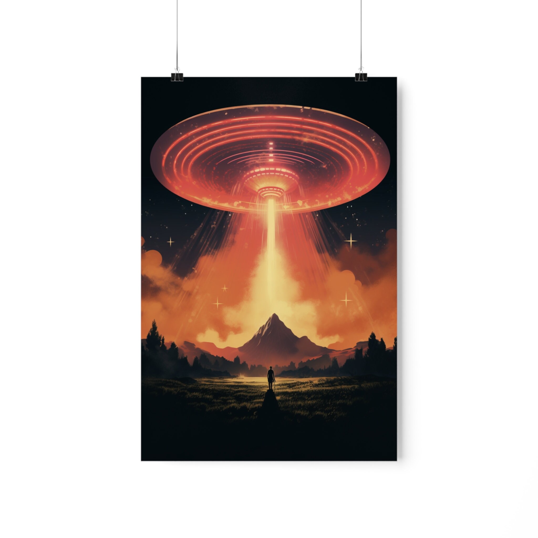 Invasion From Above UFO Poster, Vintage Retro Look, Wall Décor, UFO ...