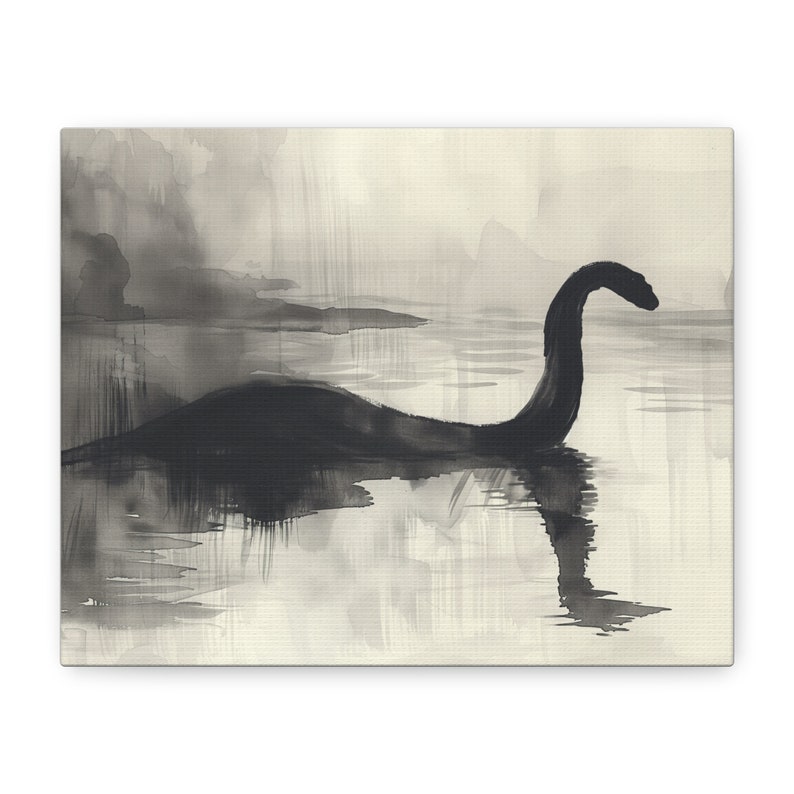 Loch Ness Monster Canvas, Water Color, Sketch - Loch Ness Art, Loch ...