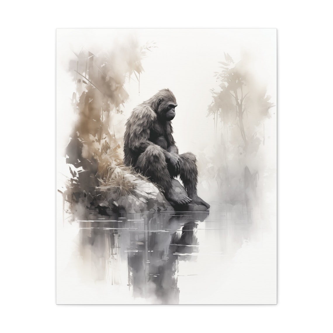 Bigfoot Canvas Digital Print Bigfoot Art, Bigfoot Painting, Sasquatch ...