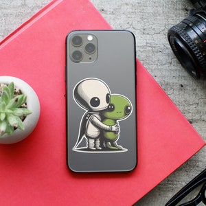 Png Cute Aliens Hug, Cryptid Print, Cute Alien/cryptid Printable ...