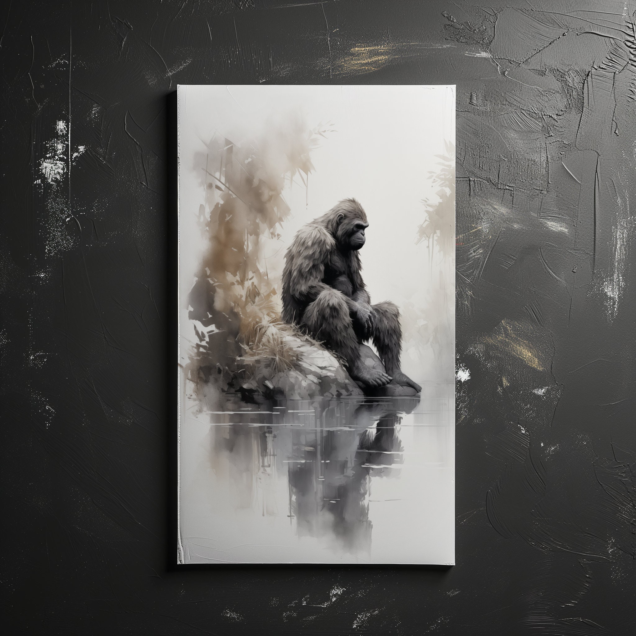 Bigfoot Canvas Digital Print - Bigfoot Art, Bigfoot Painting, Sasquatch ...