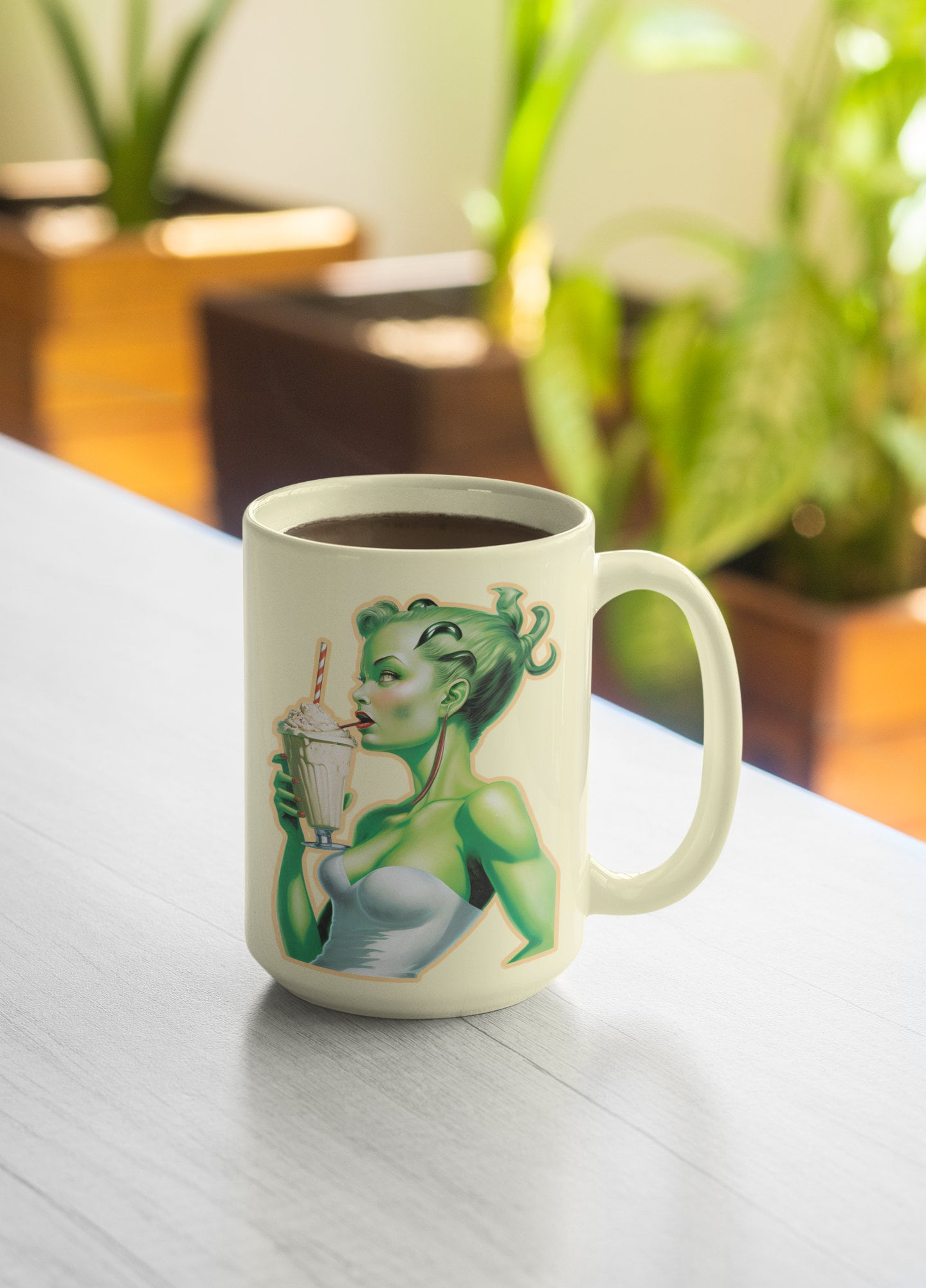 Retro Alien Pin-up Girl, Cool Alien Printable, Custom Wall Art, Digital ...