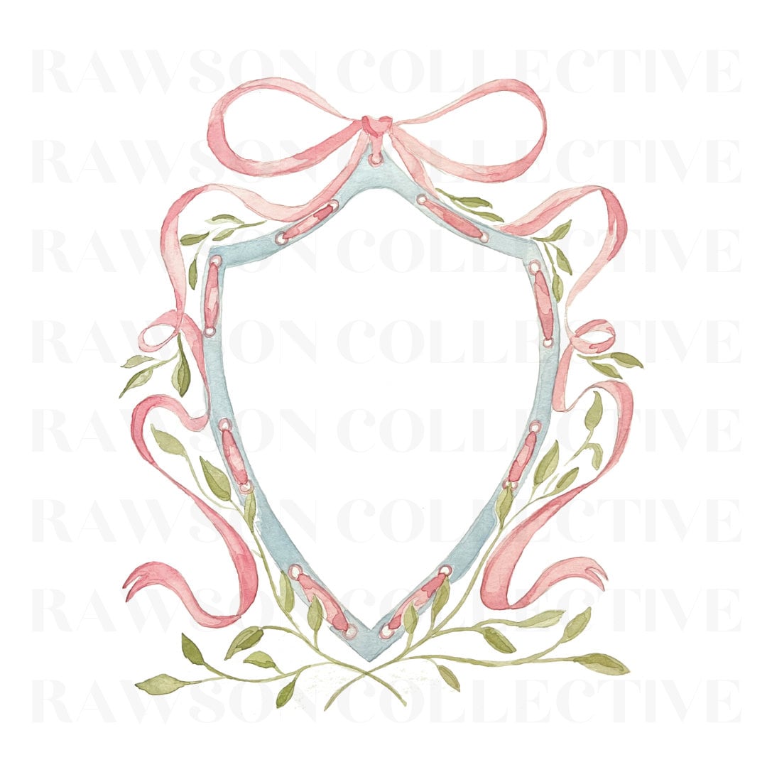Watercolor Ribbon Crest PNG Clipart - Etsy