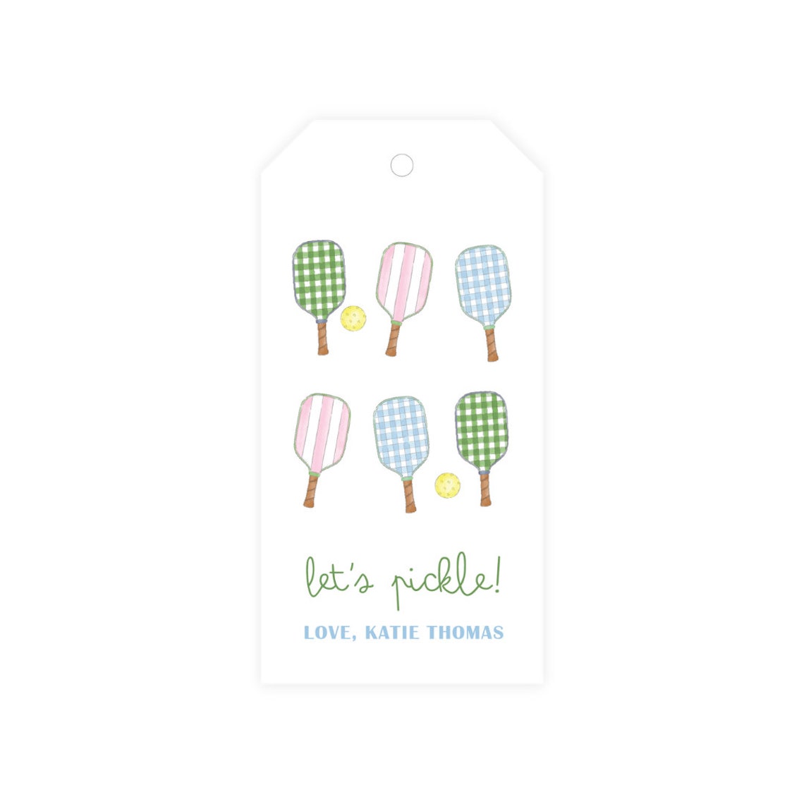 Pickleball Gift Tags, Custom Personalized Gift Tags, Watercolor Summer ...