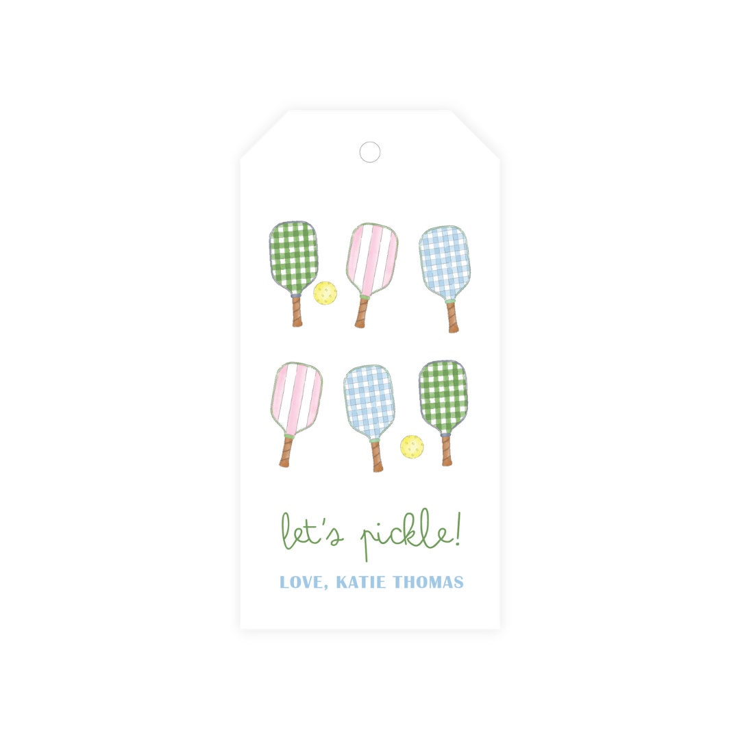 Pickleball Gift Tags, Custom Personalized Gift Tags, Watercolor Summer ...