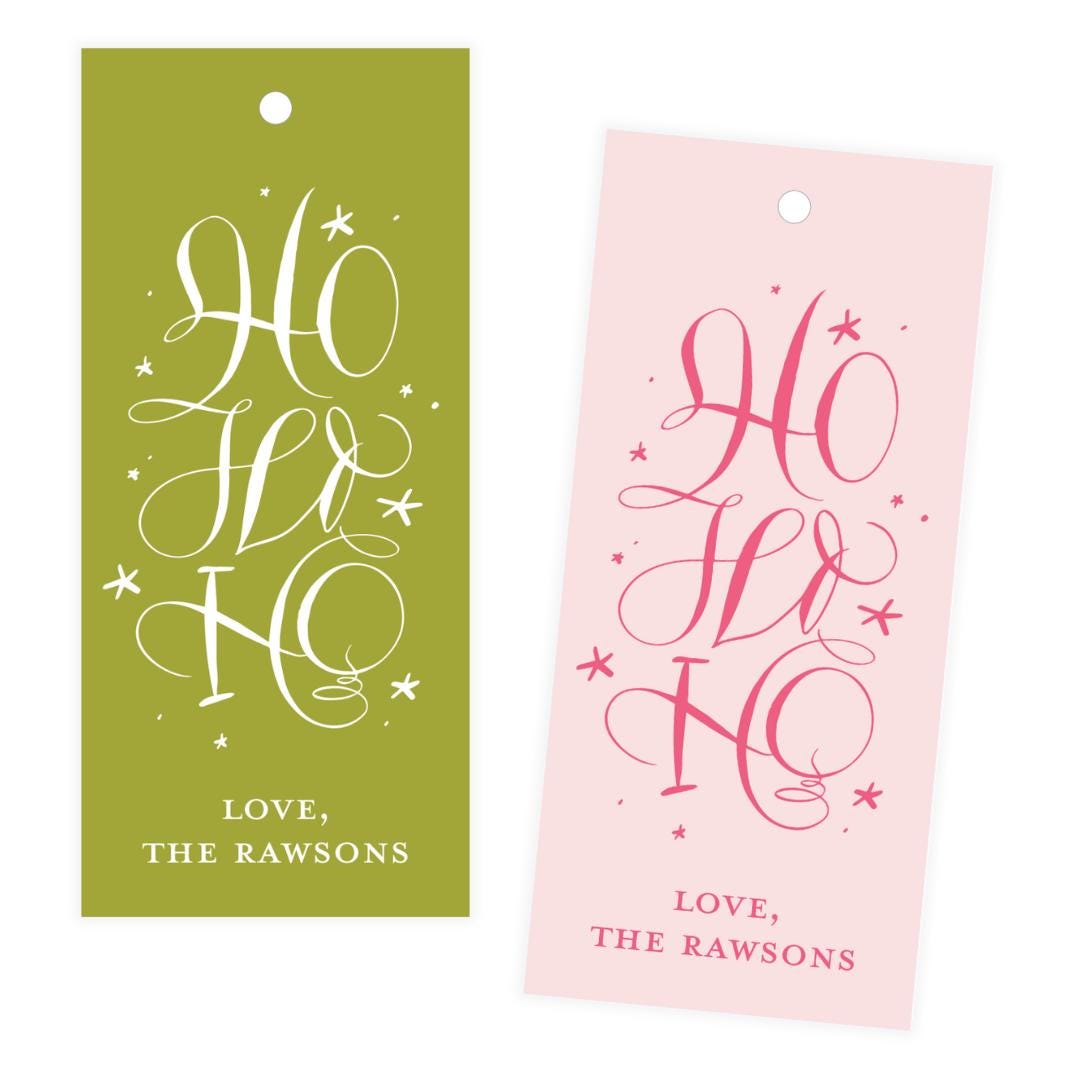 Ho Ho Ho Calligraphy Gift Tags, Custom Calligraphy, Choose Your Color ...