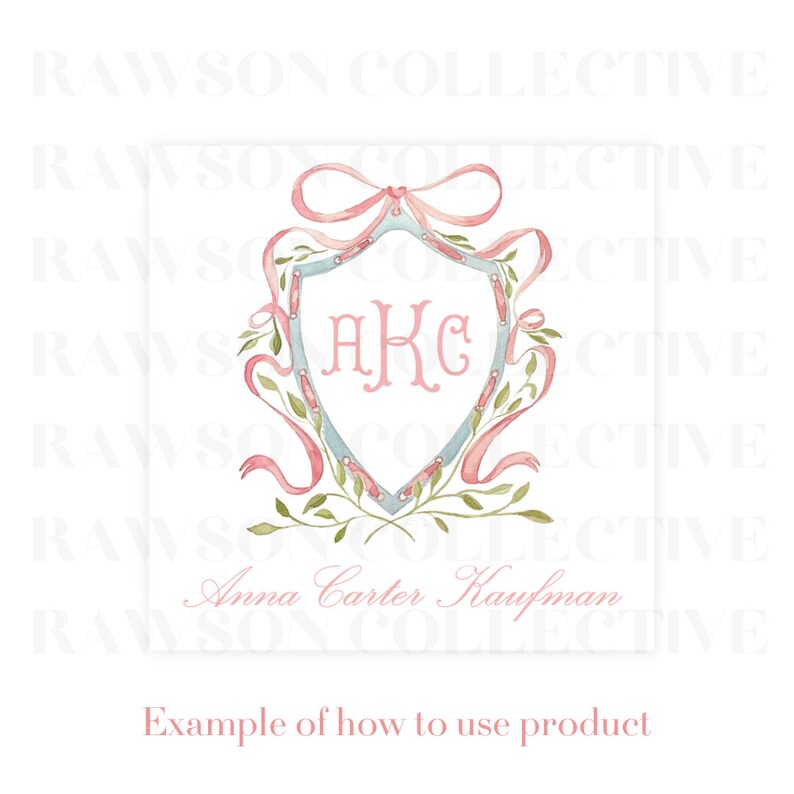 Watercolor Ribbon Crest PNG Clipart - Etsy