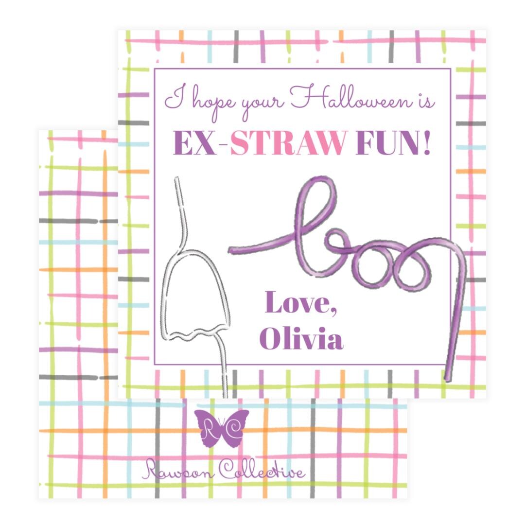 Printable Straw Halloween Tags, Happy Halloween Enclosure Cards, Spooky ...