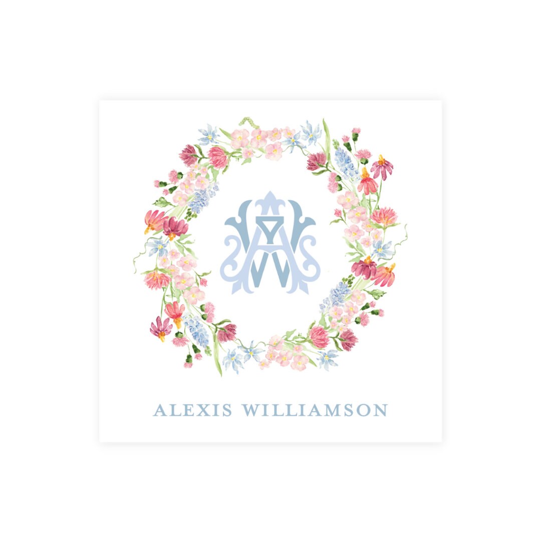 Dutton Blossoms Crest Gift Tags, Custom Personalized Monogram Gift Tags ...