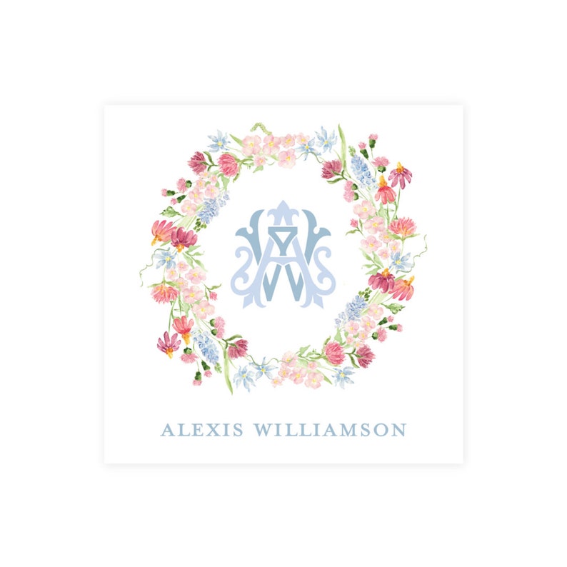 Dutton Blossoms Crest Gift Tags, Custom Personalized Monogram Gift Tags ...