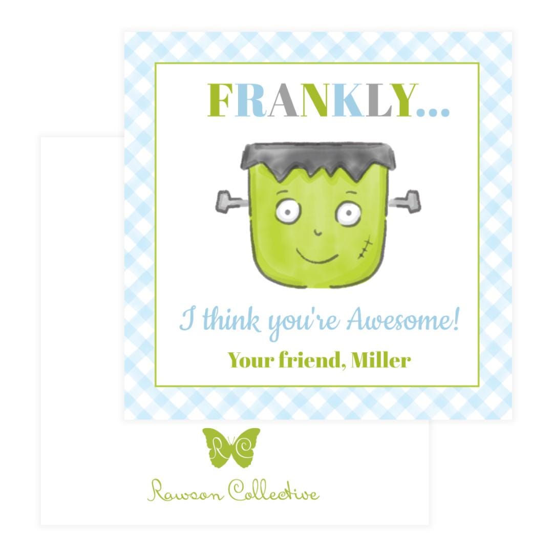 Printable Frankenstein Halloween Gift Tags, Boy's Trick or Treat Tag ...