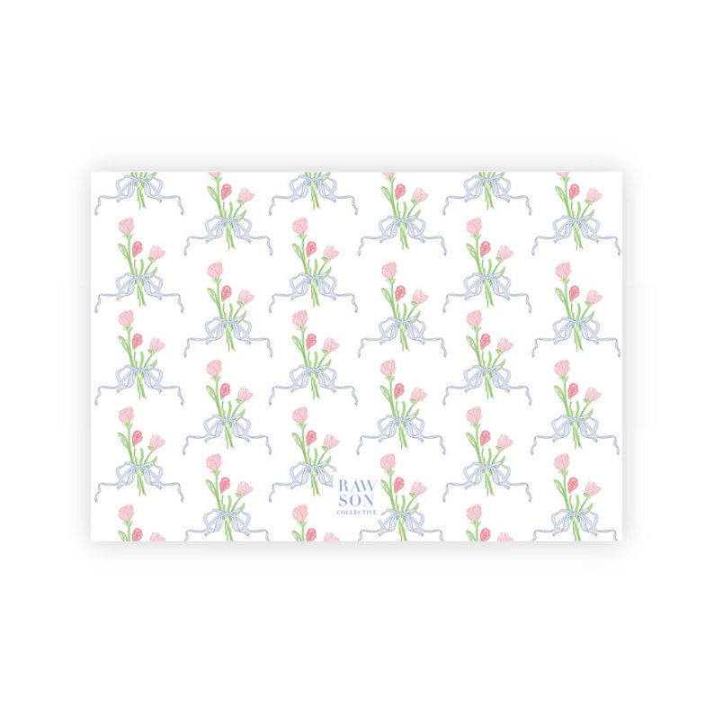 Tulip Garden Stationery, Custom Personalized Stationery, Floral Crest ...
