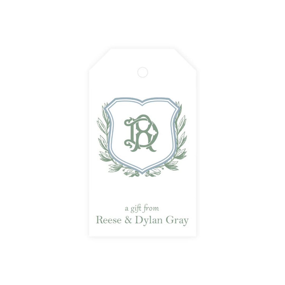Couple's Crest Gift Tags, Custom Personalized Gift Tags, Wedding Tags ...