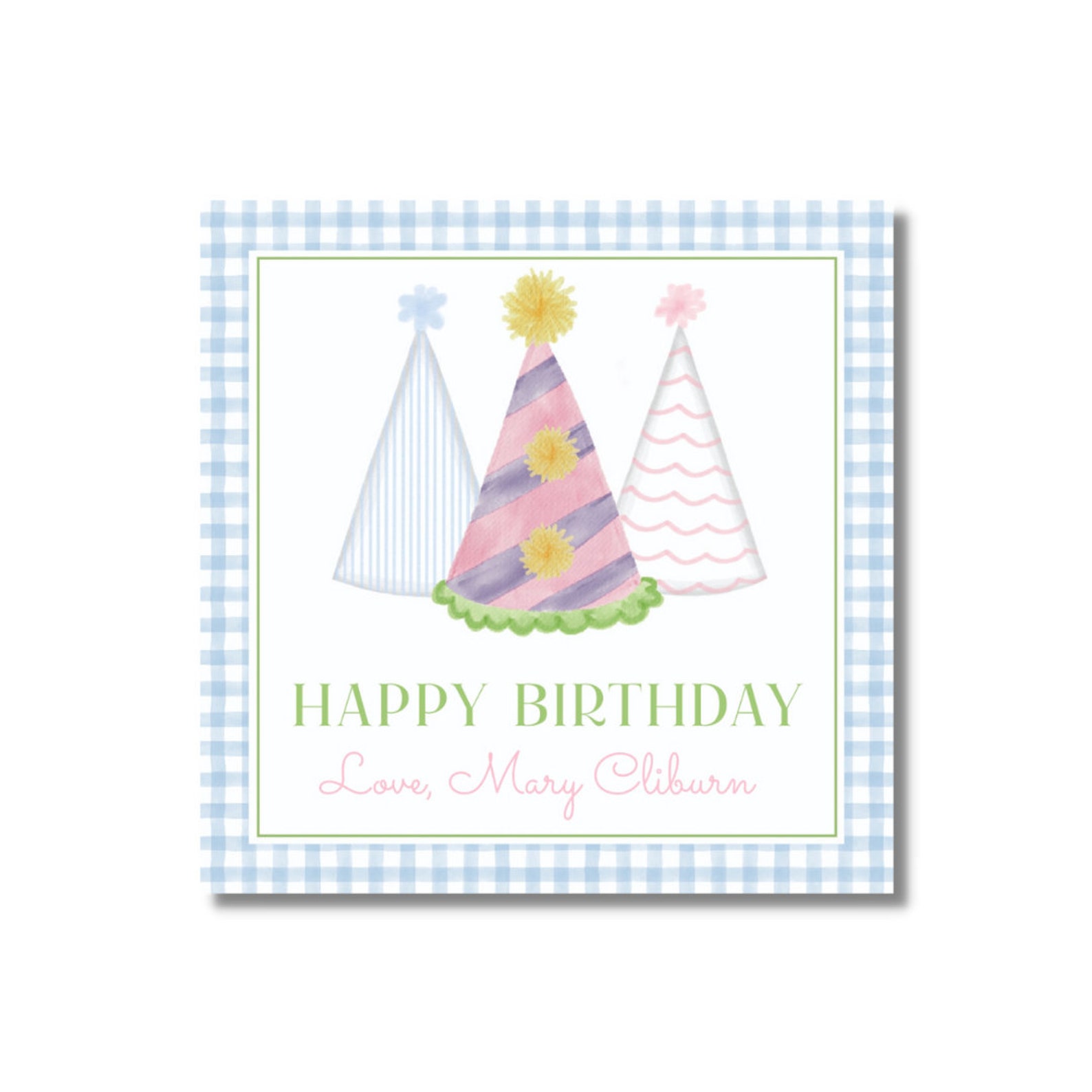 Printable Party Hats Happy Birthday Gift Tags Calling Cards - Etsy
