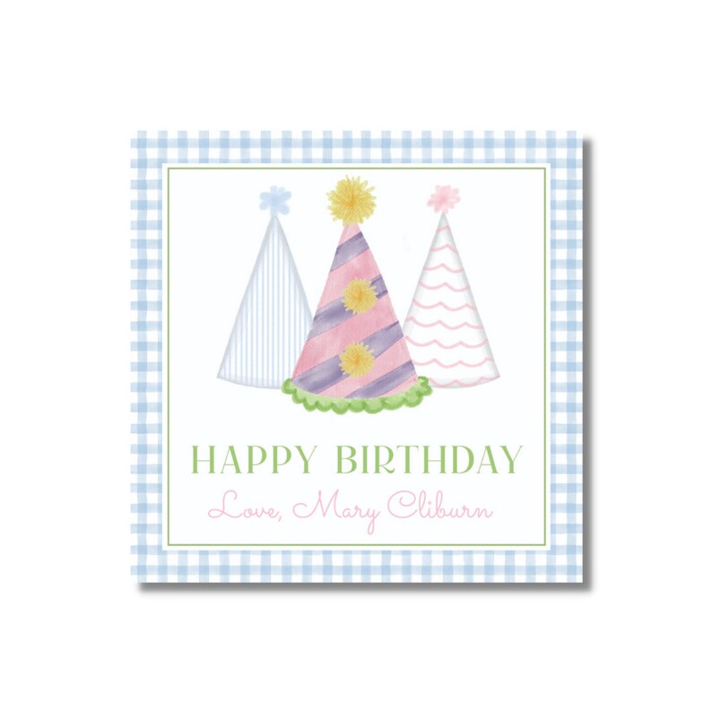 Printable Party Hats Happy Birthday Gift Tags Calling Cards - Etsy