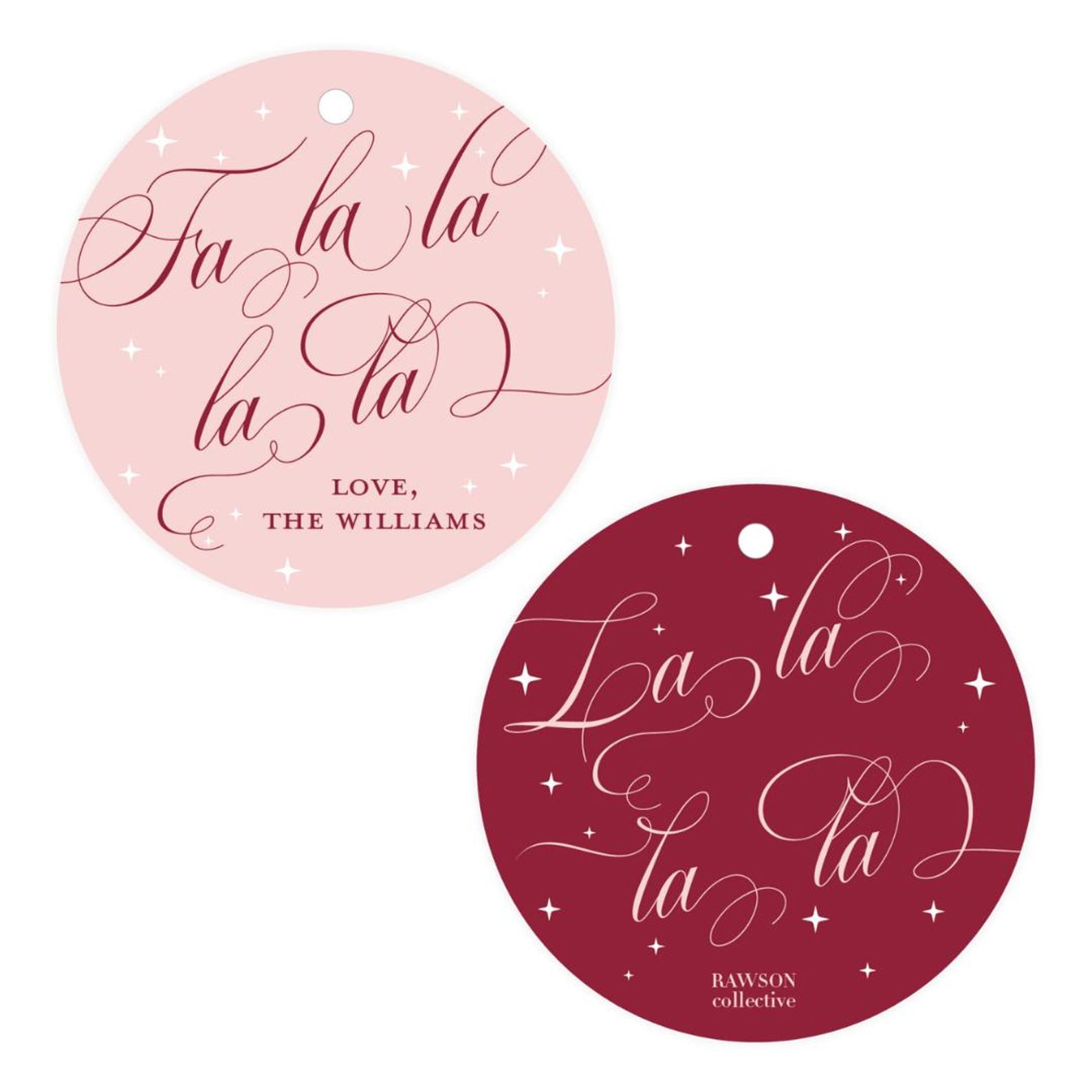 Personalized Fa La La Gift Tags, Holiday Colors, Set of 24 - Etsy