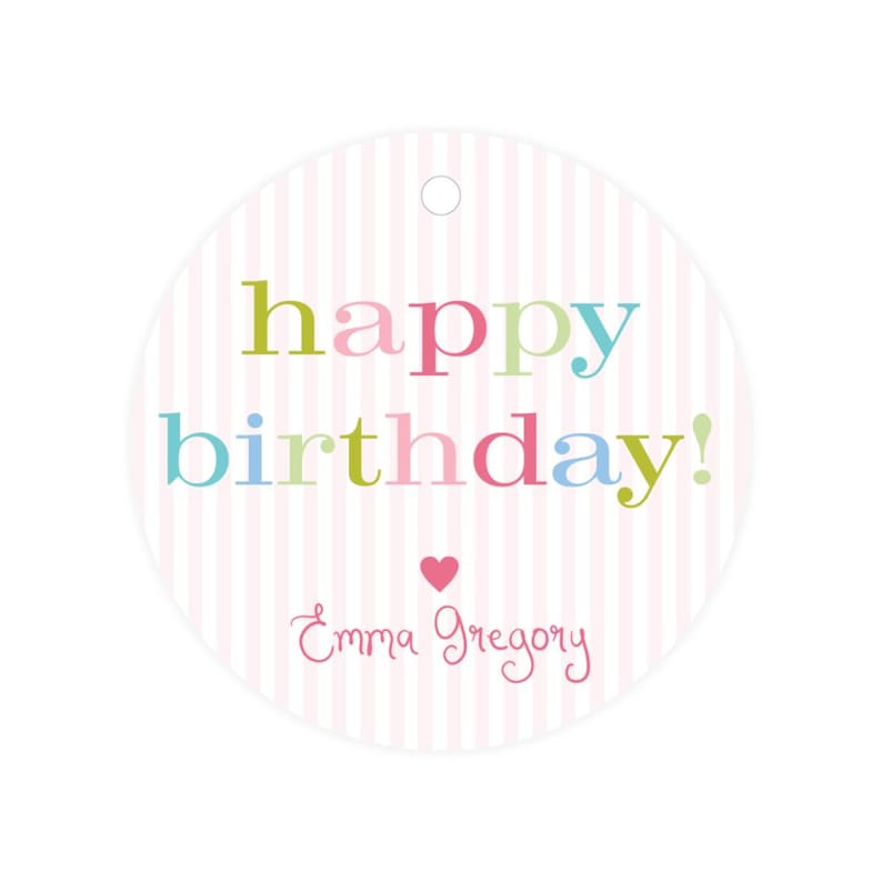 Happy Birthday Girl's Gift Tags, Custom Personalized Gift Tags, Fine ...