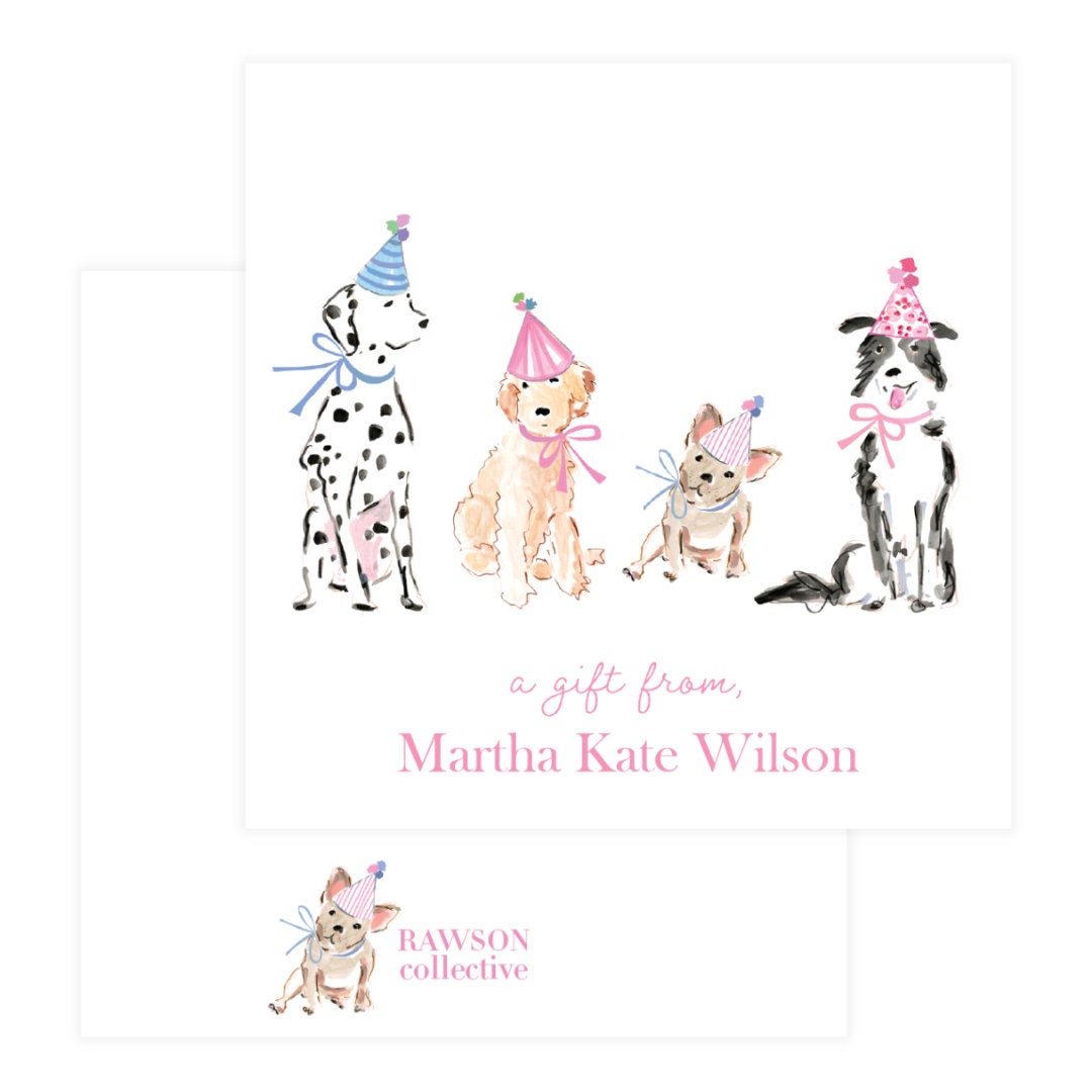 Watercolor Puppy Birthday Gift Tags: Personalized Dog Enclosure Cards ...