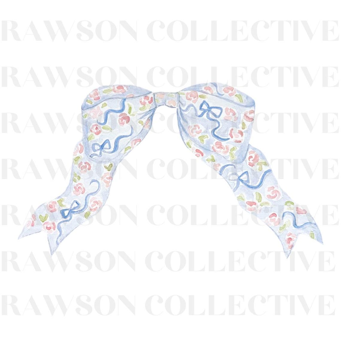 Watercolor Floral Bow PNG Clipart - Etsy