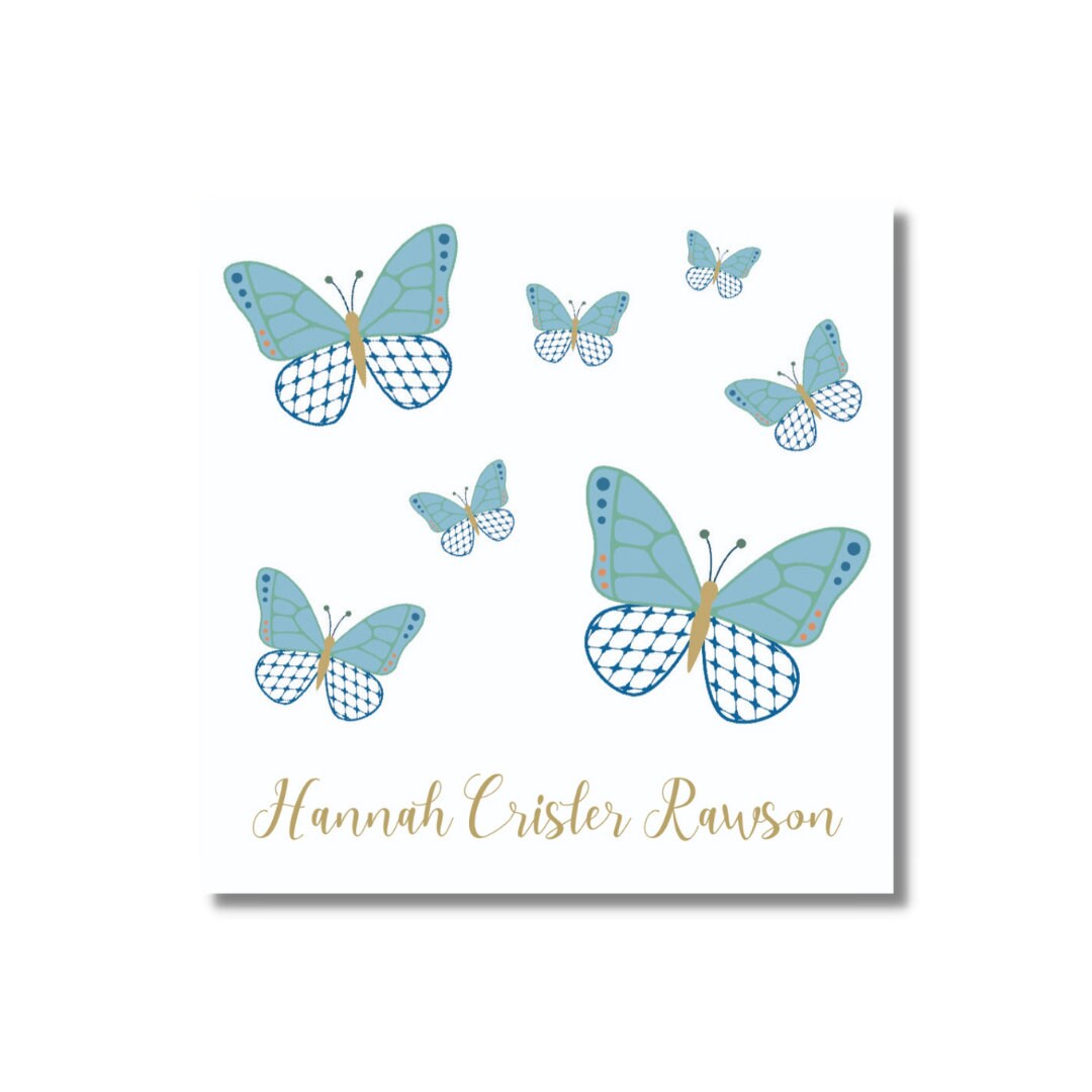 Printable Blue Butterfly Gift Tags Calling Cards Enclosure Cards ...