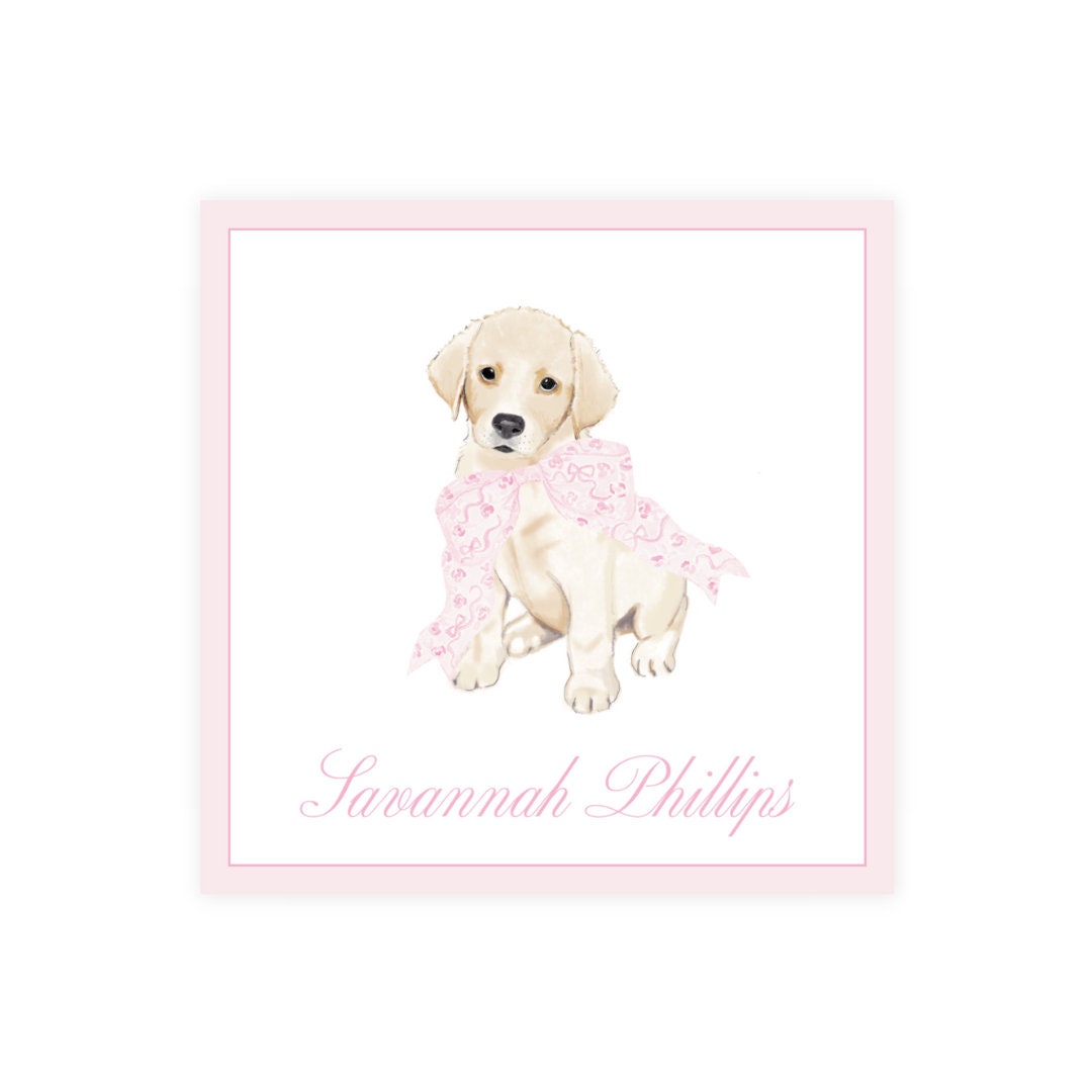 Puppy Dog Gift Tags, Custom Personalized Gift Tags, Pink Newborn ...