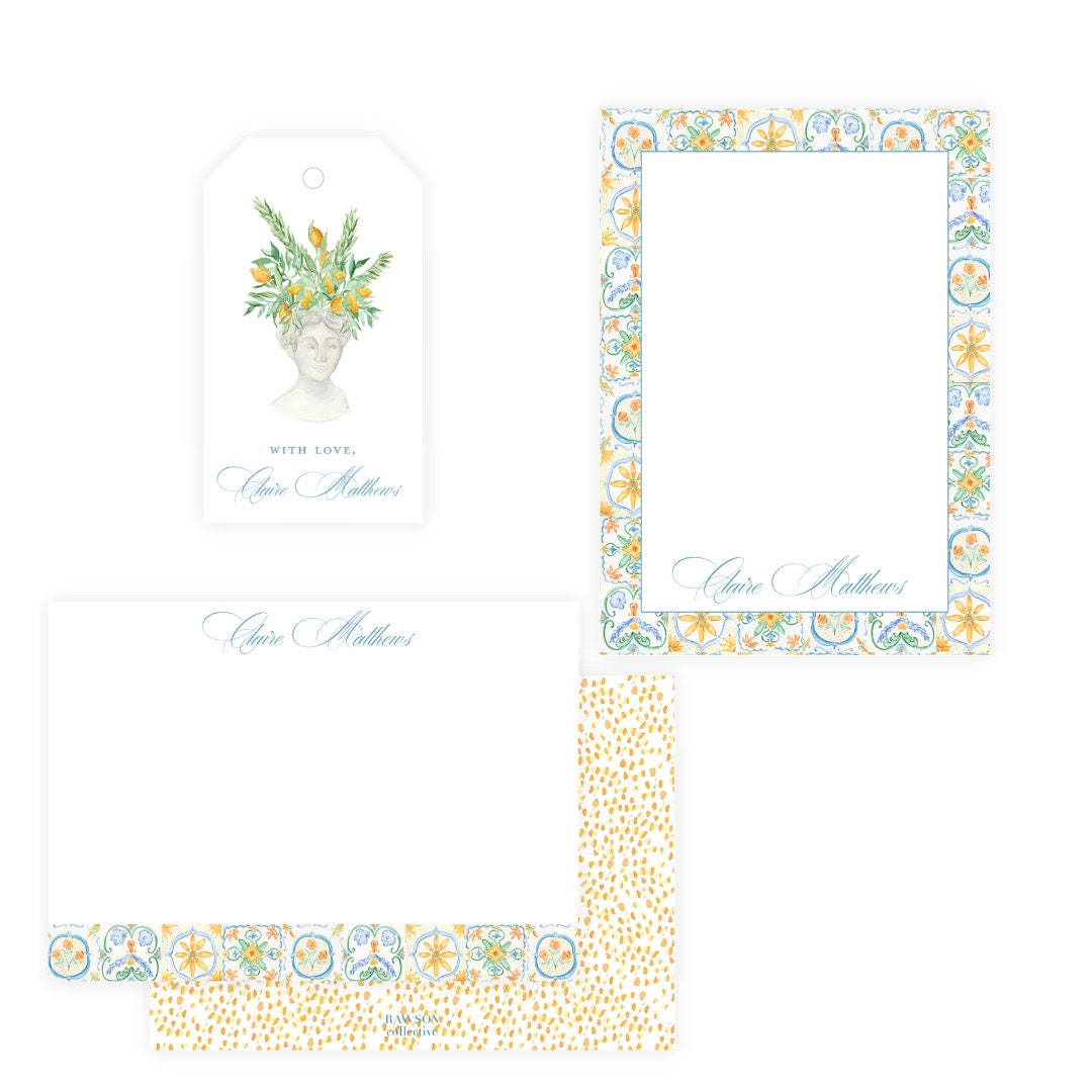 Stationery Gift Set, Notecards, Notepad, & Gift Tags Bundle, Watercolor ...