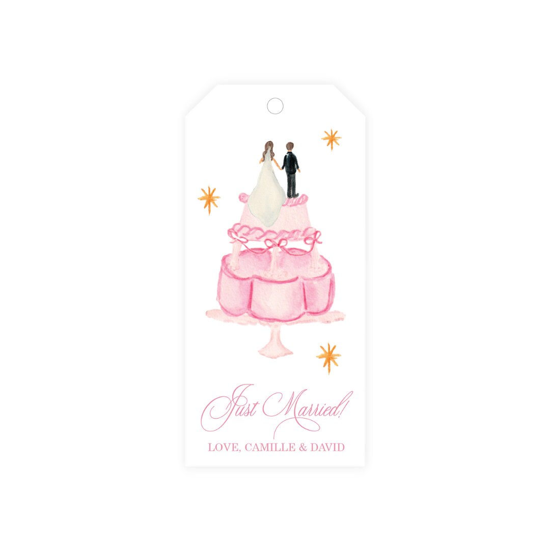 Just Married Gift Tags, Custom Personalized Gift Tags, Watercolor Bride ...