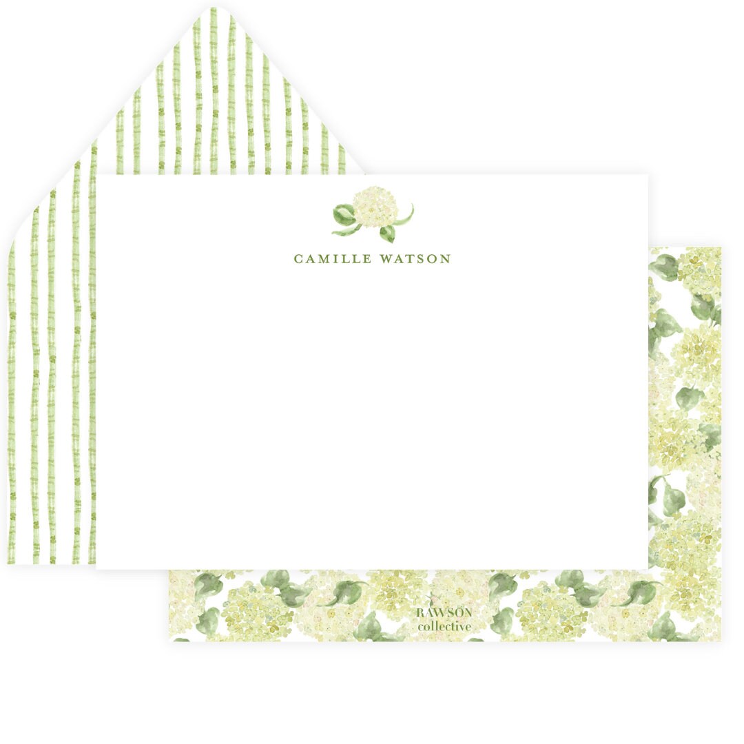 Nantucket Hydrangea Stationery, Custom Personalized Floral Stationery ...