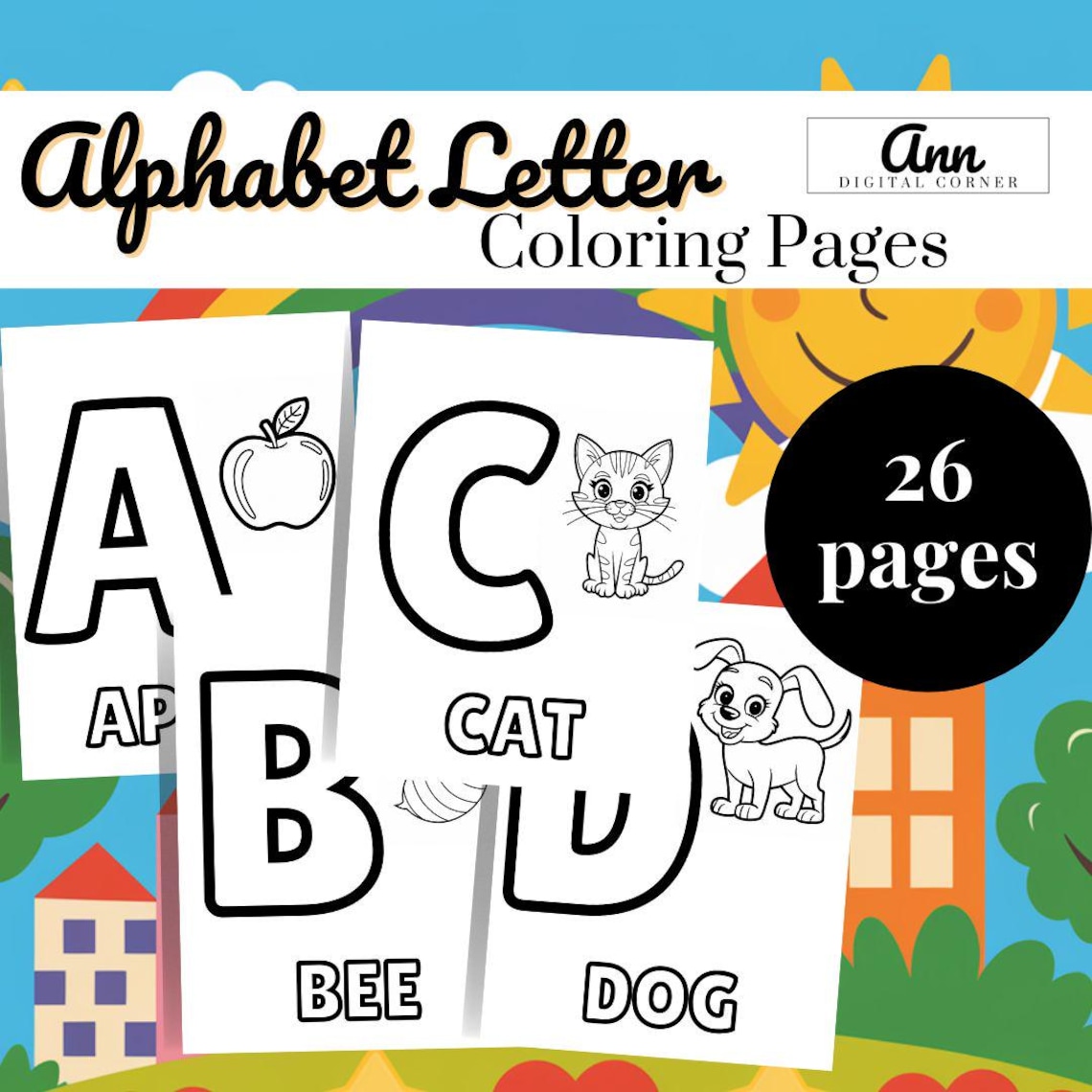 Alphabet Letter Coloring Pages for Kids | A-Z Educational Coloring ...