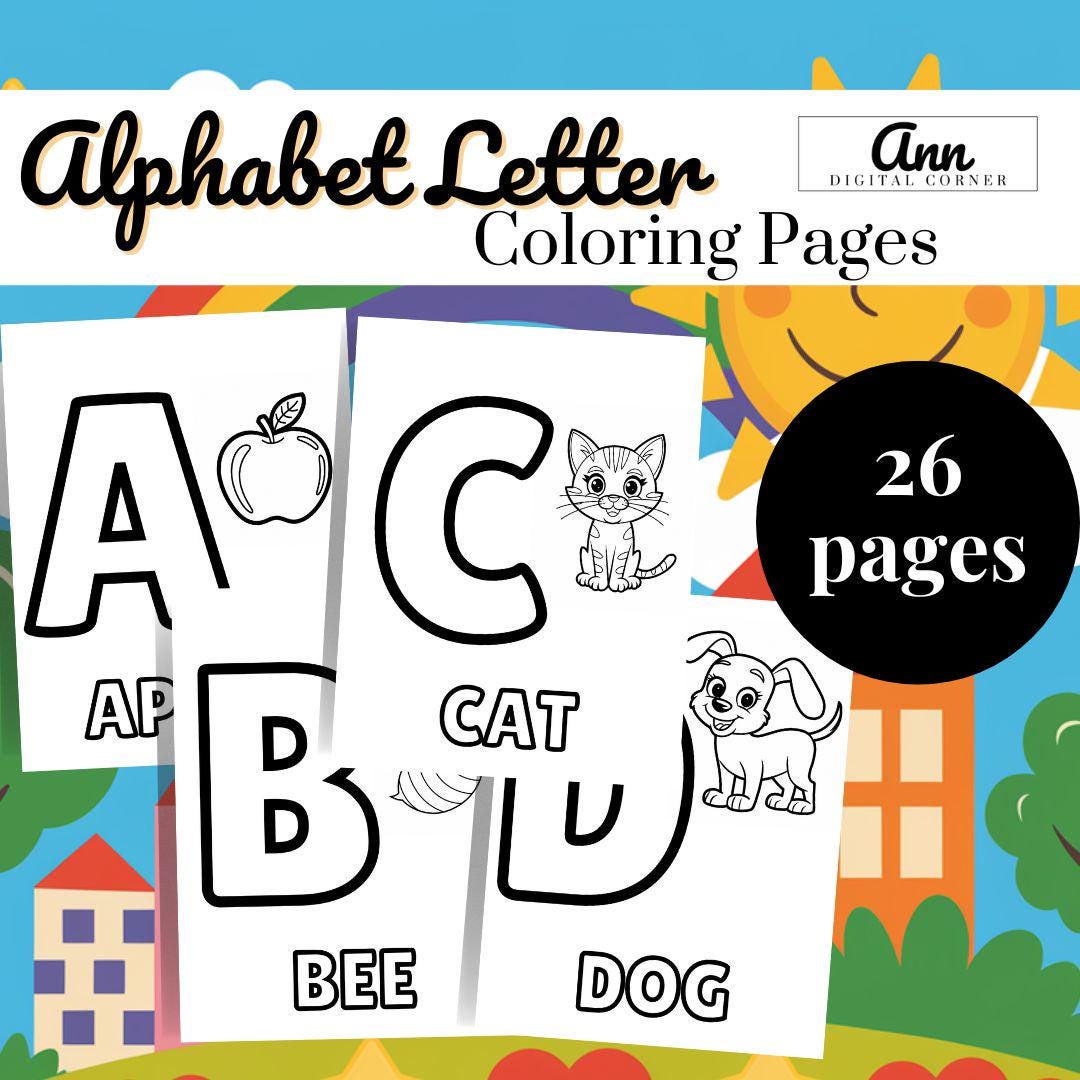 Alphabet Letter Coloring Pages for Kids | A-Z Educational Coloring ...