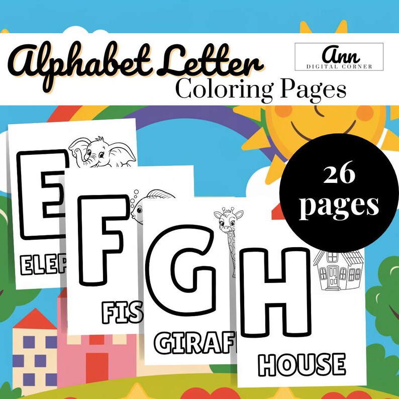 Alphabet Letter Coloring Pages for Kids | A-Z Educational Coloring ...