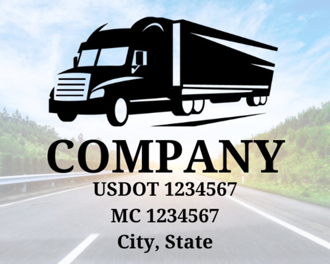 Set of 2 Custom Commercial Truck Decal USDOT Number Business - Etsy