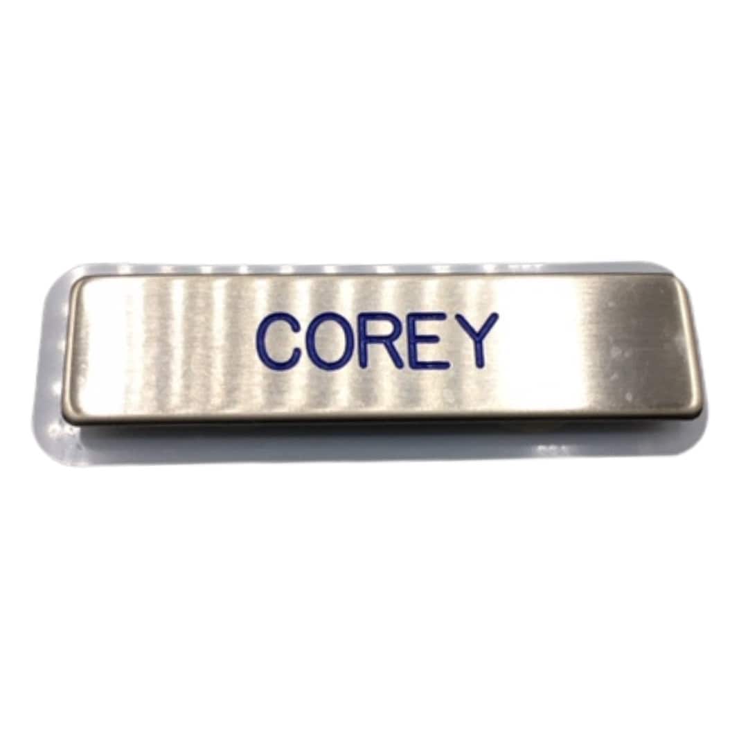 Custom Air Force Silver Name Tag, Magnetic Posts - Etsy